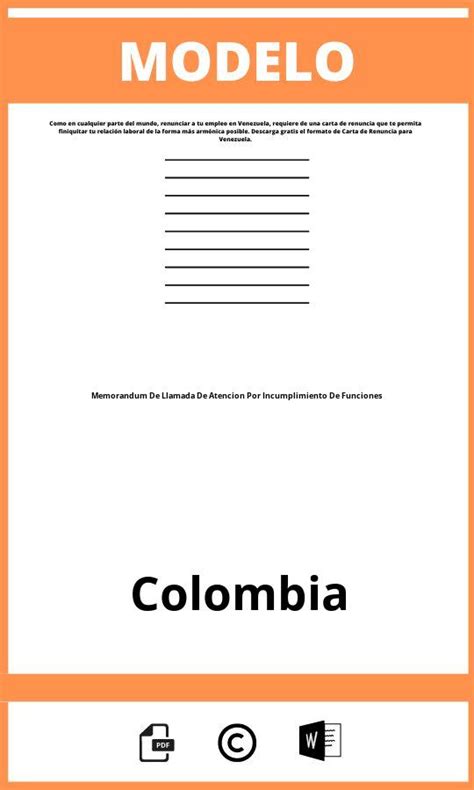 Modelo De Memorandum De Llamada De Atencion Por Incumplimiento De