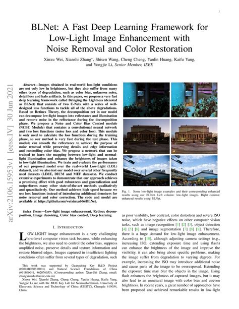 blnet a fast deep learning framework for low light image enhancement with noise removal and
