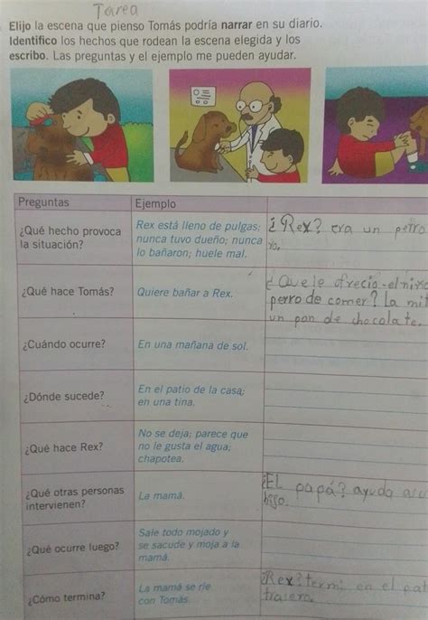 Elijo La Escena Que Pienso Tom S Podr A Narrar En Su Diario Identifico