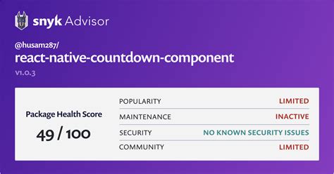 Husam287 React Native Countdown Component Npm Package Snyk