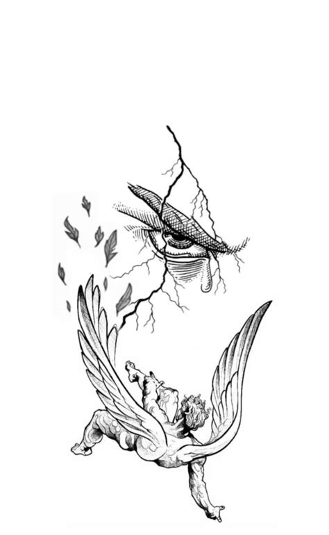 La última lágrima de lucifer y el Ángel caído Angel tattoo men Neck