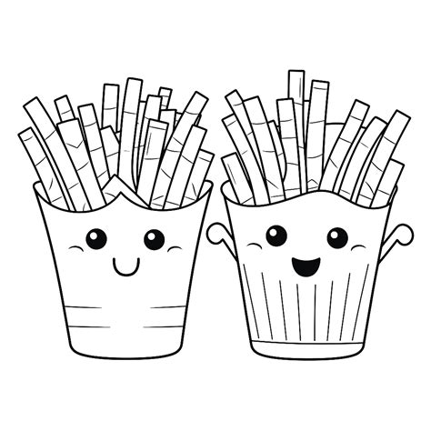 French Fries Coloring Page Coloring Corner