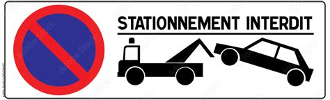 Panneau routier en France station interdit avec mise en fourrière