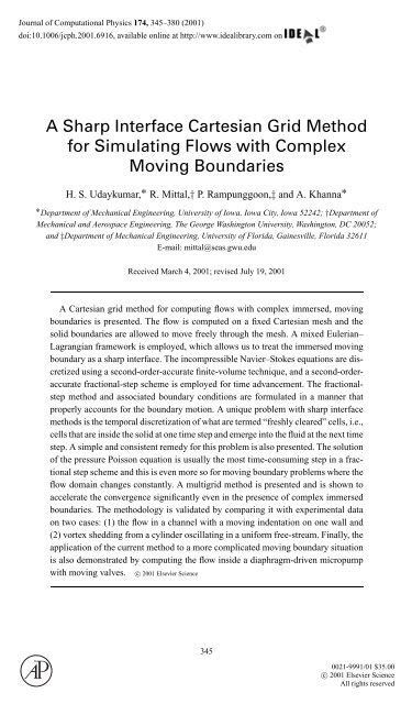 a sharp interface cartesian grid method for simulating flows with