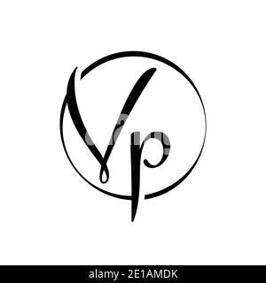 VP V P Letter Logo Design Initial Letter VP Linked Circle Uppercase