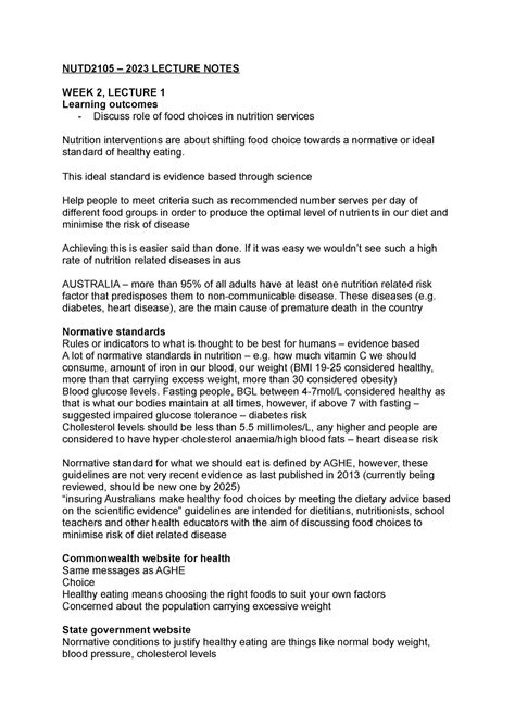 lecture notes nutd2105 2023 lecture notes week 2 lecture 1 learning outcomes discuss role