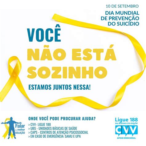 Cvv On Twitter Hoje De Setembro O Dia Mundial De Preven O Do