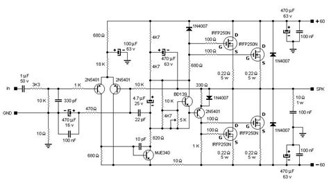 Mosfet Amplifier Circuit Diagram With Pcb