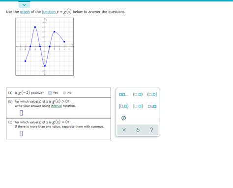 solved use the graph of the function y g x below to answer
