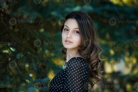 Woman S Portrait With A Hair Moving In The Wind Close Up Portrait Of