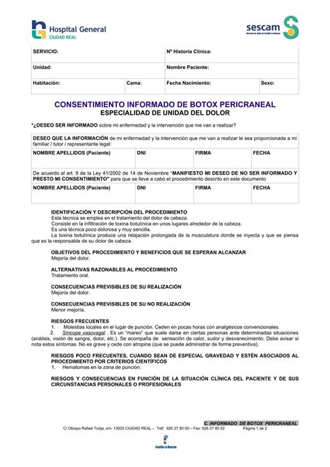 CONSENTIMIENTO INFORMADO DE BOTOX PERICRANEAL Hgucr