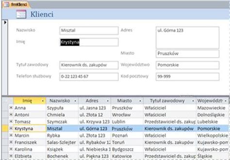 Tworzenie Formularza W Programie Access Pomoc Techniczna Firmy Microsoft