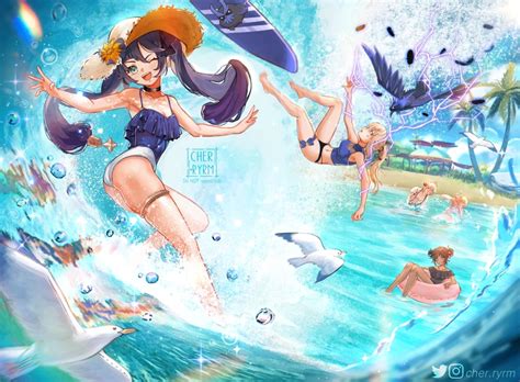 Lumine Mona Fischl Kaedehara Kazuha Xinyan And 1 More Genshin