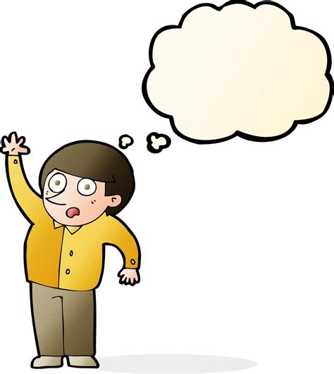 dessin animé homme poser question à a pensé bulle 12337466 Art