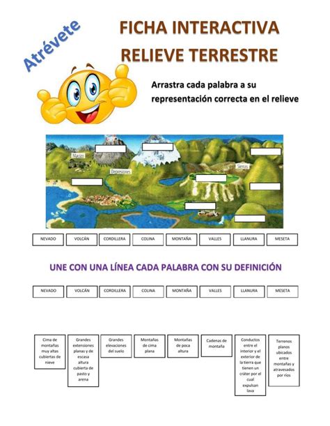 Formas Del Relieve Terrestre Worksheet Forma De Relieve Actividades