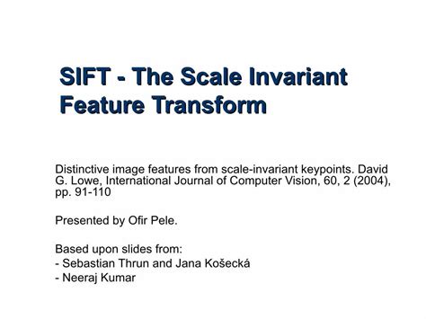 pdf sift the scale invariant feature transform dokumen tips
