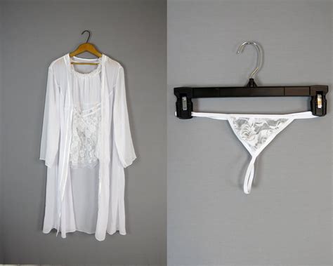 Sheer White Lingerie Set Honeymoon Lingerie See Through Etsy