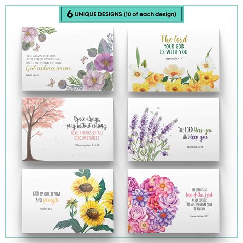 Dessie 60 Inspirational Christian Greeting Cards 6 Bible Verses