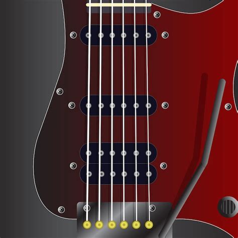 Guitarra El Ctrica Negra Sobre Un Fondo Blanco Vector Premium