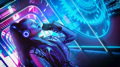 Wallpaper Futuristic Cyberpunk Women 1920x1080 WallpaperManiac