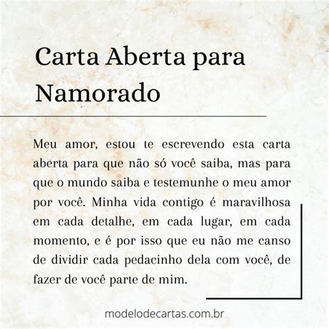 Carta Aberta Para Namorado Uma Declara O De Amor Especial Modelos