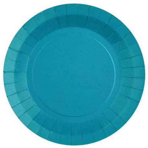 Assiette Carton Ronde Turquoise 23 Cm Vaisselle Jetable Badaboum