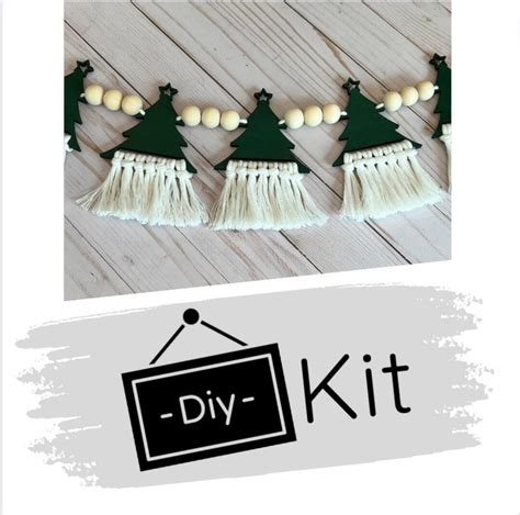 DIY Macramé Xmas Tree Garland Kit DIY Macramé Holiday Decor DIY
