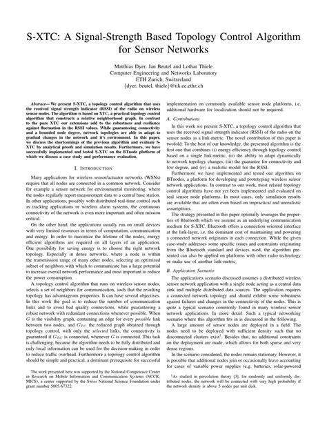 pdf s xtc a signal strength based topology control algorithm for sensor networks