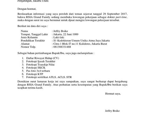 Contoh Format Cv Lamaran Kerja Yang Baik Dan Benar Destinasi Wisata Bali