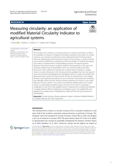 pdf measuring circularity an application of modified material circularity indicator to