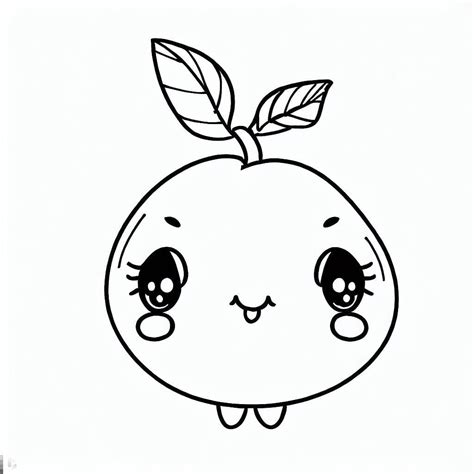Målarbild Kawaii Persika Skiv ut gratis på malarbilder se
