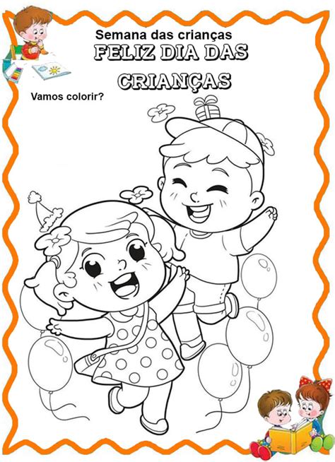 atividades para colorir dia das crianças Cantinho do EVA