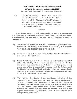 Fillable Online Tamil Nadu State And Subordinate Services Rule Of