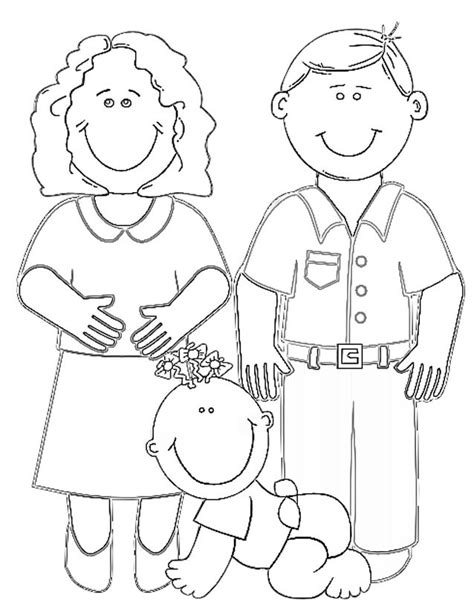 Coloriage Papa maman et bébé dessin gratuit à imprimer