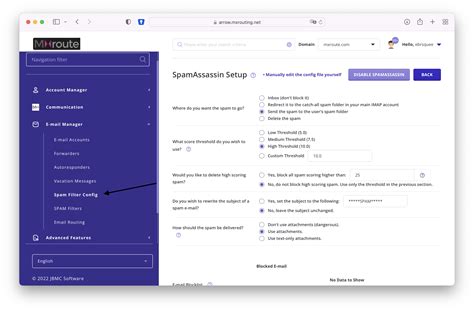 Configure Spam Filters