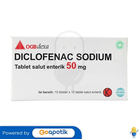 DICLOFENAC SODIUM OGB DEXA MEDICA 50 MG BOX 100 TABLET Kegunaan Efek