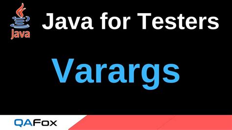 Java For Testers Part 247 Varargs YouTube