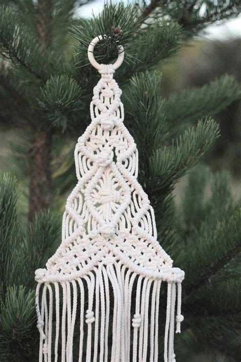 Macrame Christmas Tree Pattern Wall Hanging Pdf Macrame Etsy