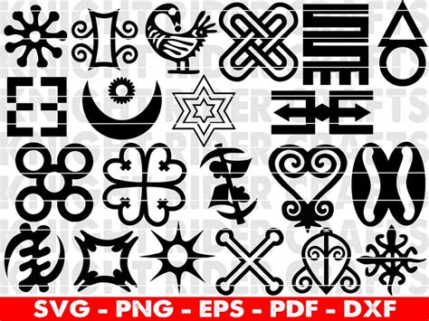 40 African Adinkra Symbols SVG Vinyl Cut File For Cricut Gye Etsy