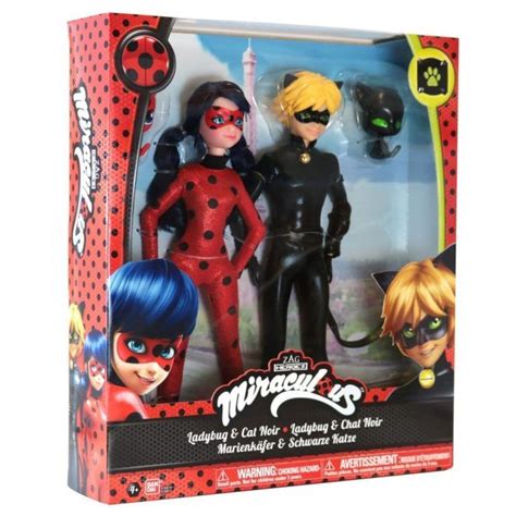 PACK de 2 POUPÉES 26 CM LADYBUG CHAT NOIR de BANDAI Miraculous