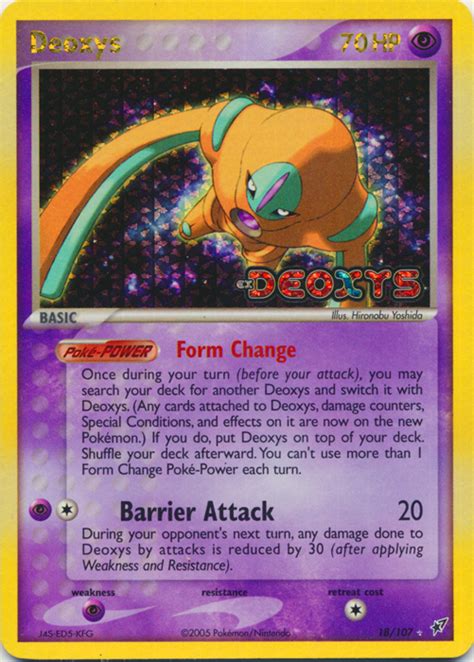 Pokémon EX Deoxys Card 018 Deoxys Parallel Reverse Holo Arcade Game Cards