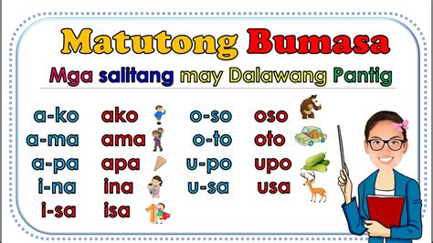 Filipino Reading Lesson Part Ll Mga Salitang May Dalawang Pantig Ll