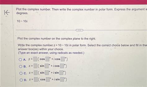 Solved Plot The Complex Number Then Write The Complex Chegg