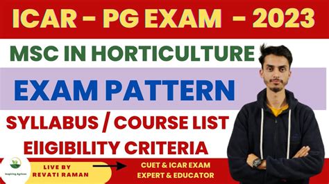 Icar Pg Jrf Exam Horticulture Syllabus Exam Pattern For