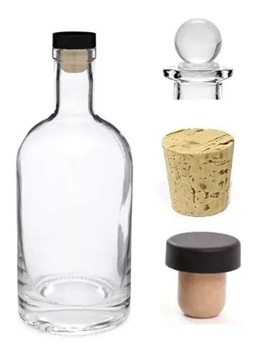Botella De Licor De Vidrio De 13 5 Fl Oz Con Tapa En T Envío gratis