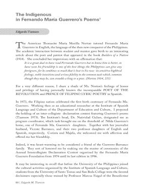 Fillable Online Journals Upd Edu The Indigenous In Fernando Mar A
