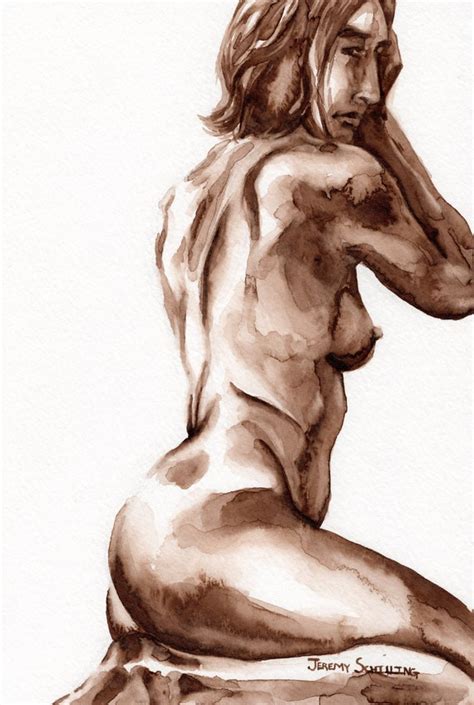 Nude Female Figure Art Print Of Original Oil Painting On Masonite