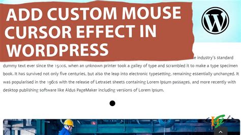 How To Add Custom Mouse Cursor Effects In WordPress Using Code YouTube