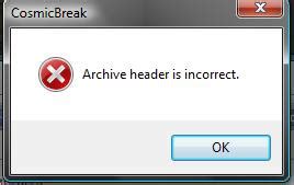 Archive Header Is Incorrect