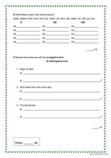 present simple general gramma Deutsch DAF Arbeitsblätter pdf doc